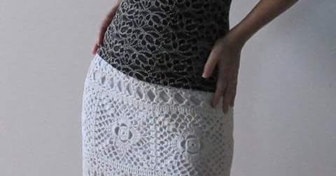 FUSTE CROSETATE ROMANIA: Fusta Crosetata Manual Alb Plin Model 20