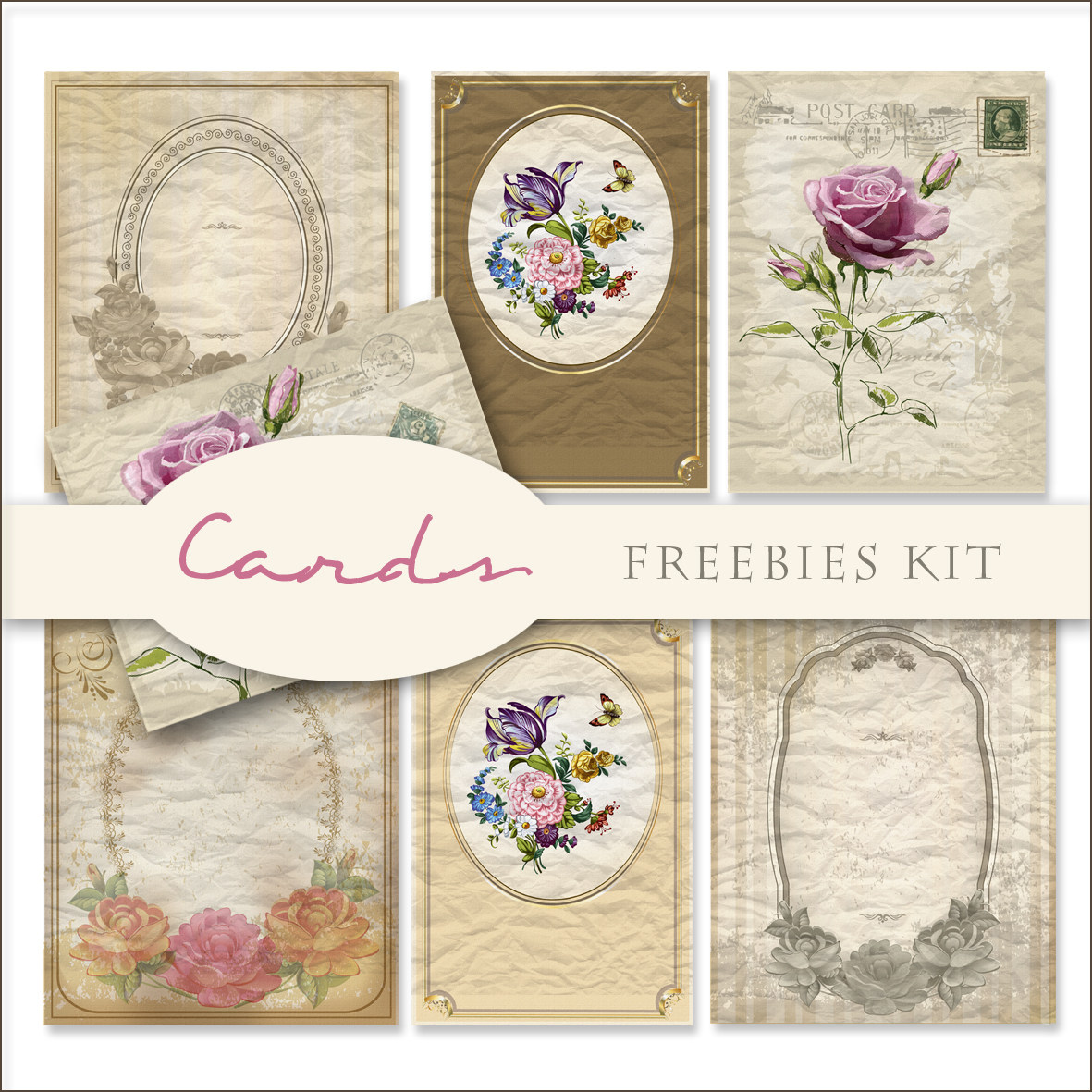 Scrap. DOT: New Freebies Flowers Cards Kit