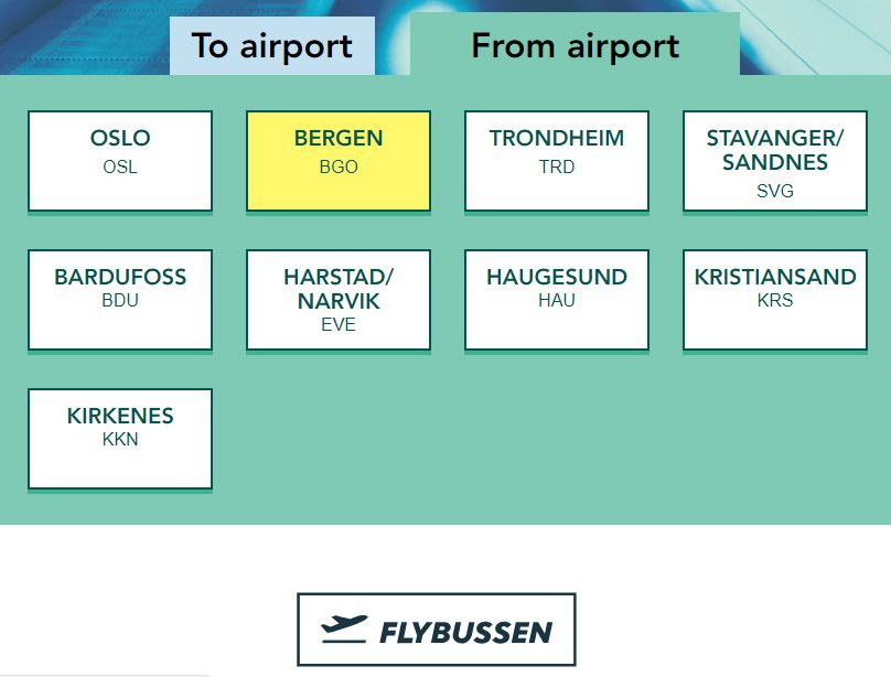 Getting From Bergen Airport Flesland to City Center, Norway