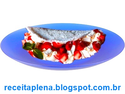 Tapioca com Suspiro, Merengue e Morango