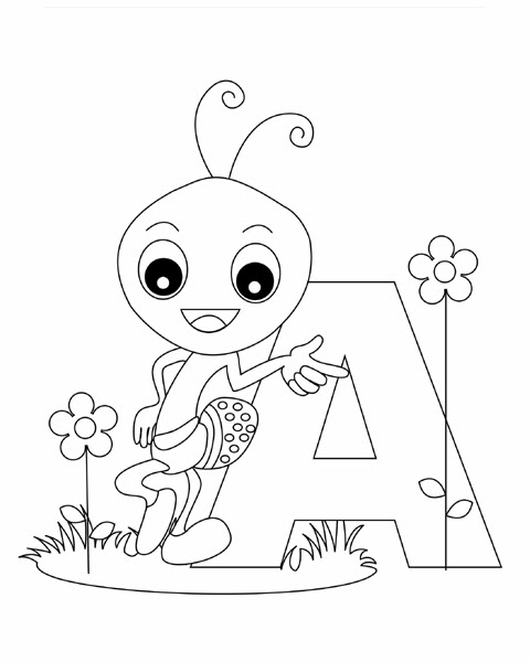 A Coloring - Free Printable Alphabet Coloring Pages: Letter A Coloring Page