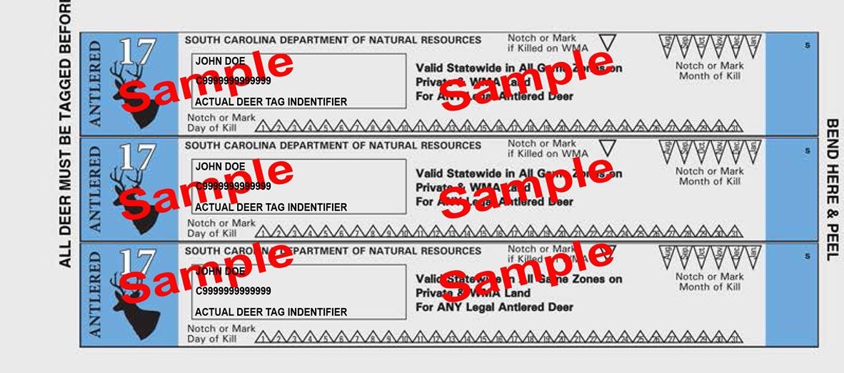Lowcountry outdoors: Buck Tags are NEW for 2017 Deer Season