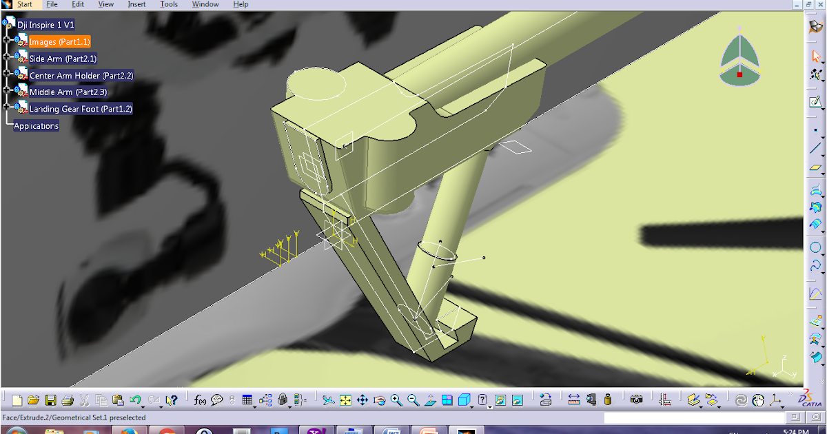 my catia V5: Dji Inspire V1 by CATIA V5 (wireframe and Surface Modeling ...