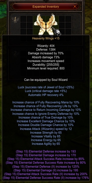 4th Wings Full Options