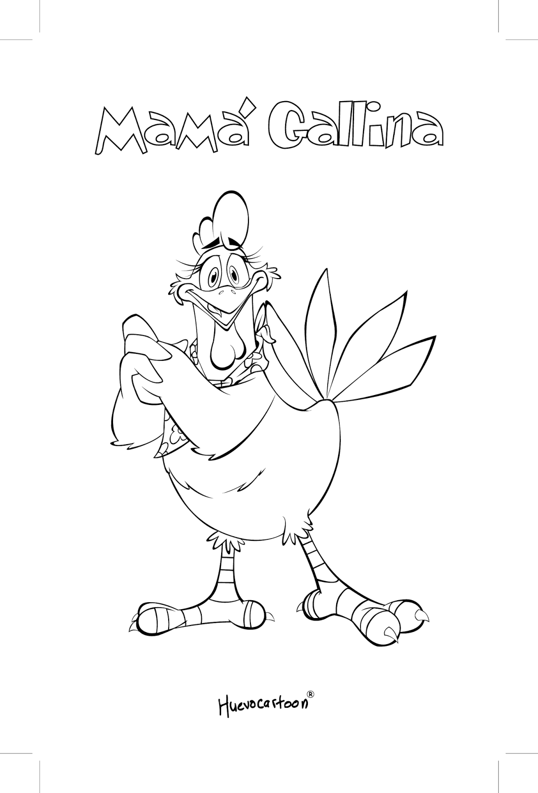 Toto Un Gallo Con Muchos Huevos Sketch Coloring Page