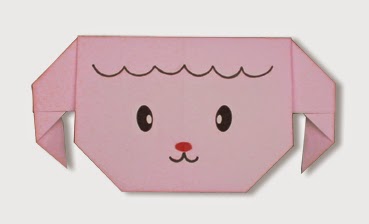 Sheep (face) - Easy Origami instructions For Kids
