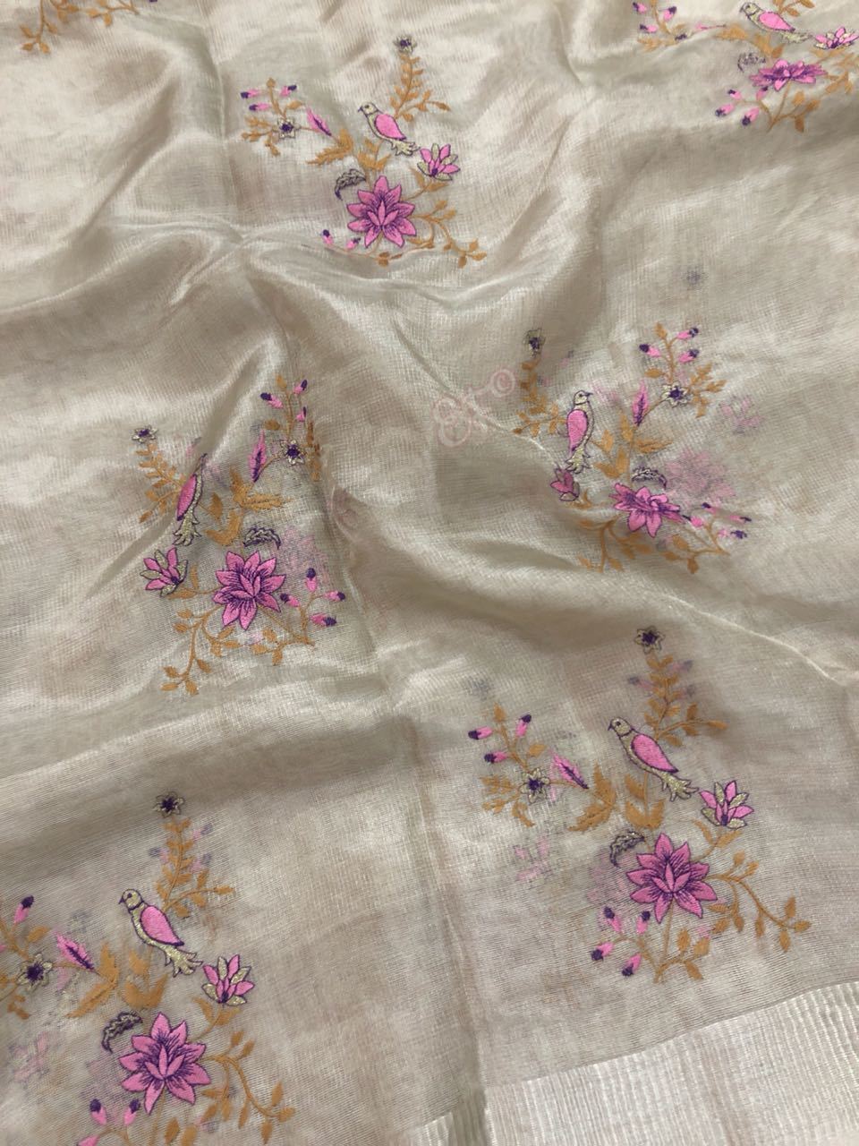 Pure Handloom Silver Tissue Sarees