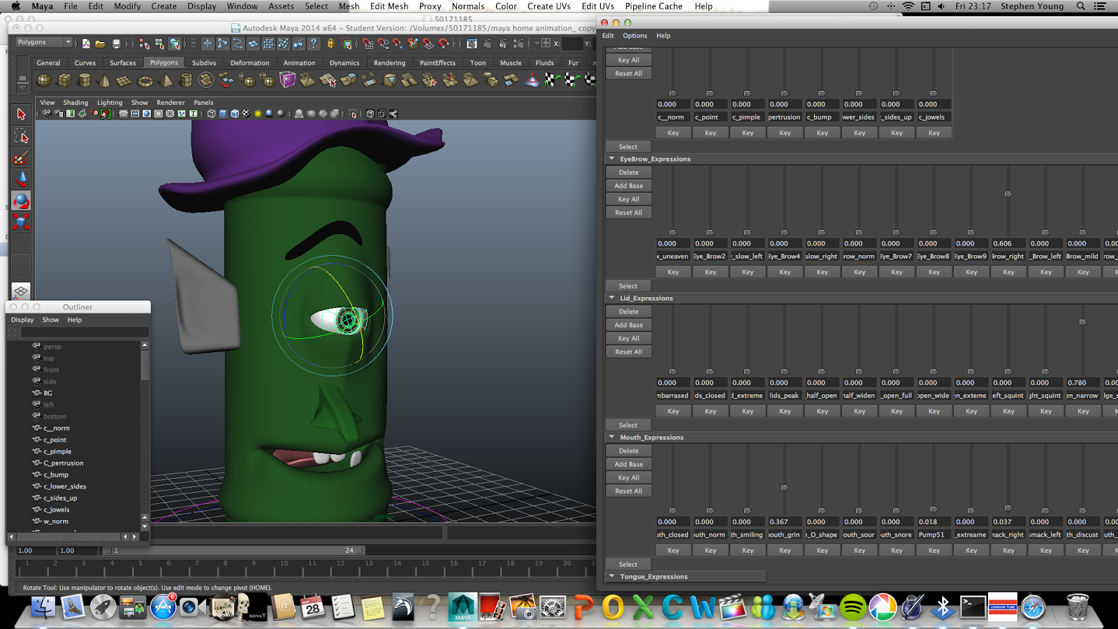 Maya characters: test face expressions
