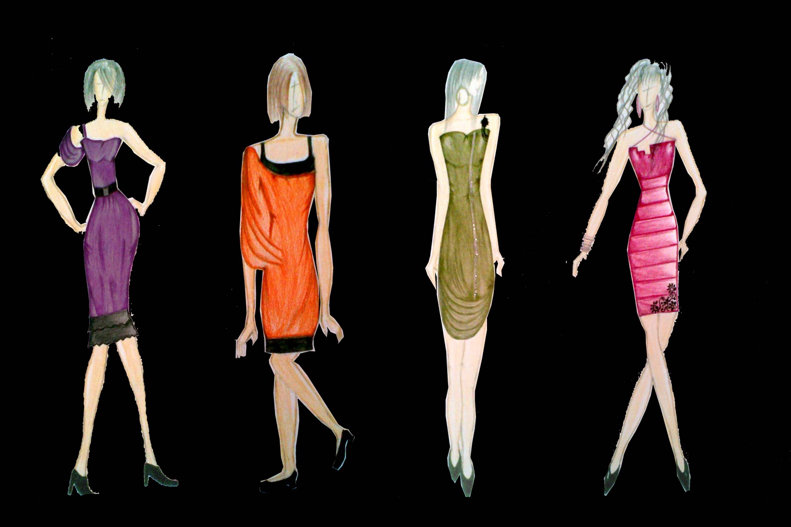 HOW I PLAY WITH TEXTILES..!!: Fashion Sketches