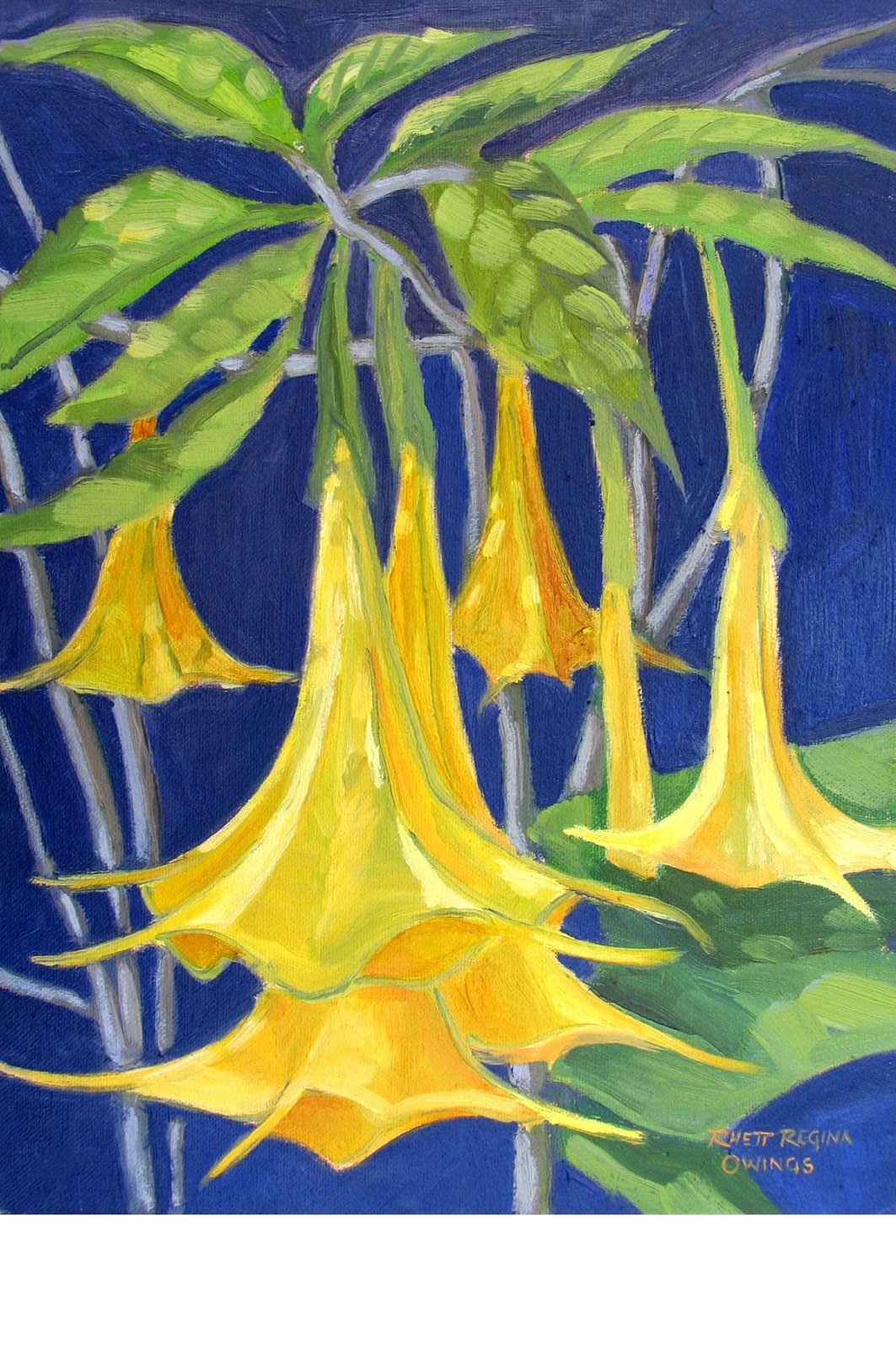 Rhett's Art Studio Blog: Angel Trumpets Painting