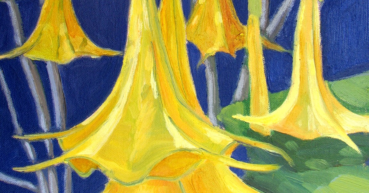 Rhett's Art Studio Blog: Angel Trumpets Painting