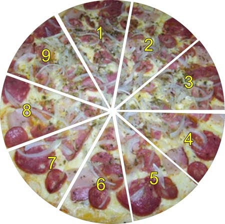 Golden Pizzas e Cia.: Pizza de 9 pedaços!!!!!!