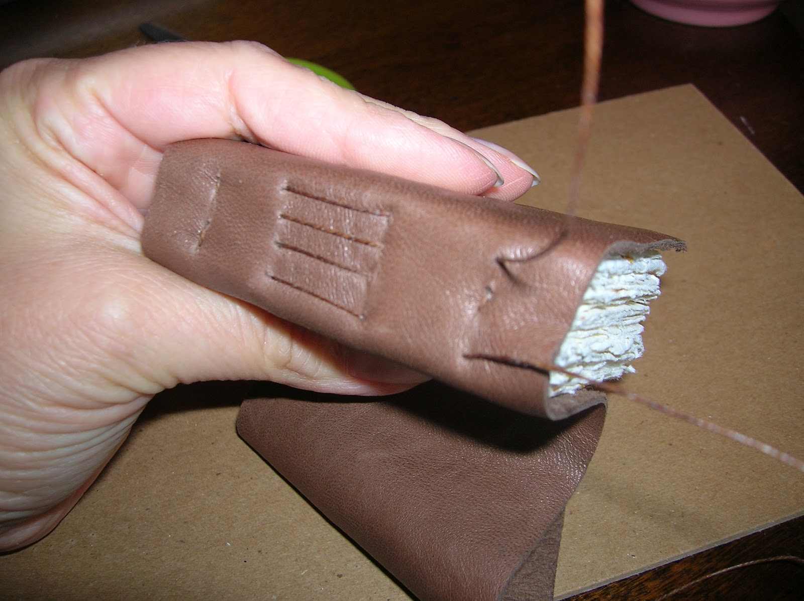 My Creative Mommy: Handbound Leather Wrapped Journal With Summer Gold ...