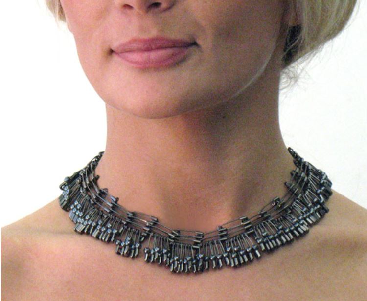 Sculptural Safety Pin Jewelry by Tamiko Kawata / The Beading Gem
