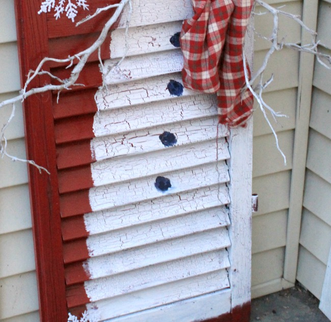 Frosty the Snowman Wooden Shutter Repurpose - Crafts a la mode
