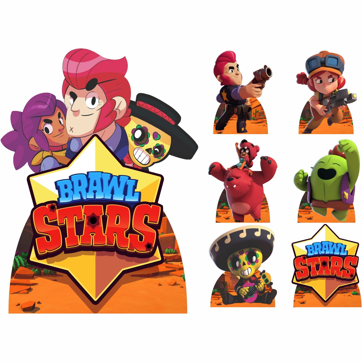 Topo de bolo brawl stars para editar e imprimir grátis - Festa Free