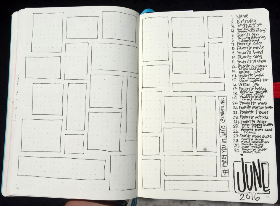 T. Matthews Fine Art: Bullet Journal Pages 46-47 - Completed