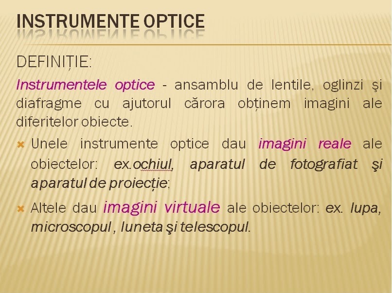 FIZICA INTERACTIVA: Proiect didactic - Ochiul. Ochelarii. Lupa.