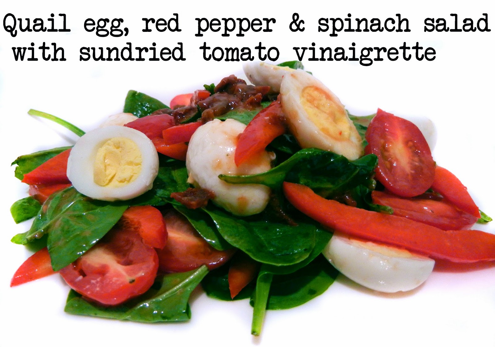 Quail Egg Spinach Salad