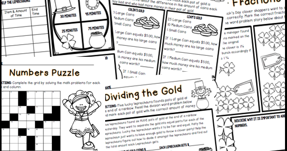 Kelly McCown: Saint Patrick's Day NO PREP Math Activities