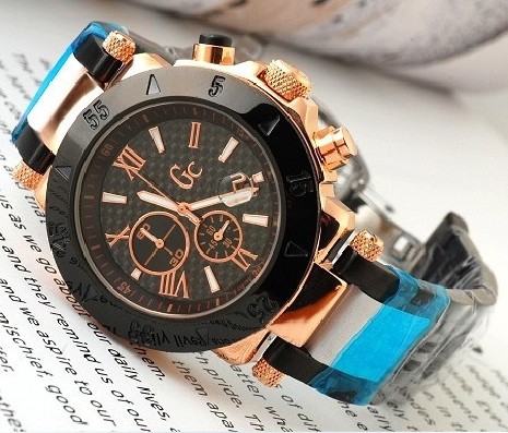 WatchAlide: GUESS GC COLLECTION CHRONOGRAPH STOPWATCH HALFTONE REPLICA