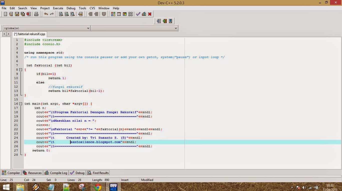 Faktorial Rekursif - SansBlog