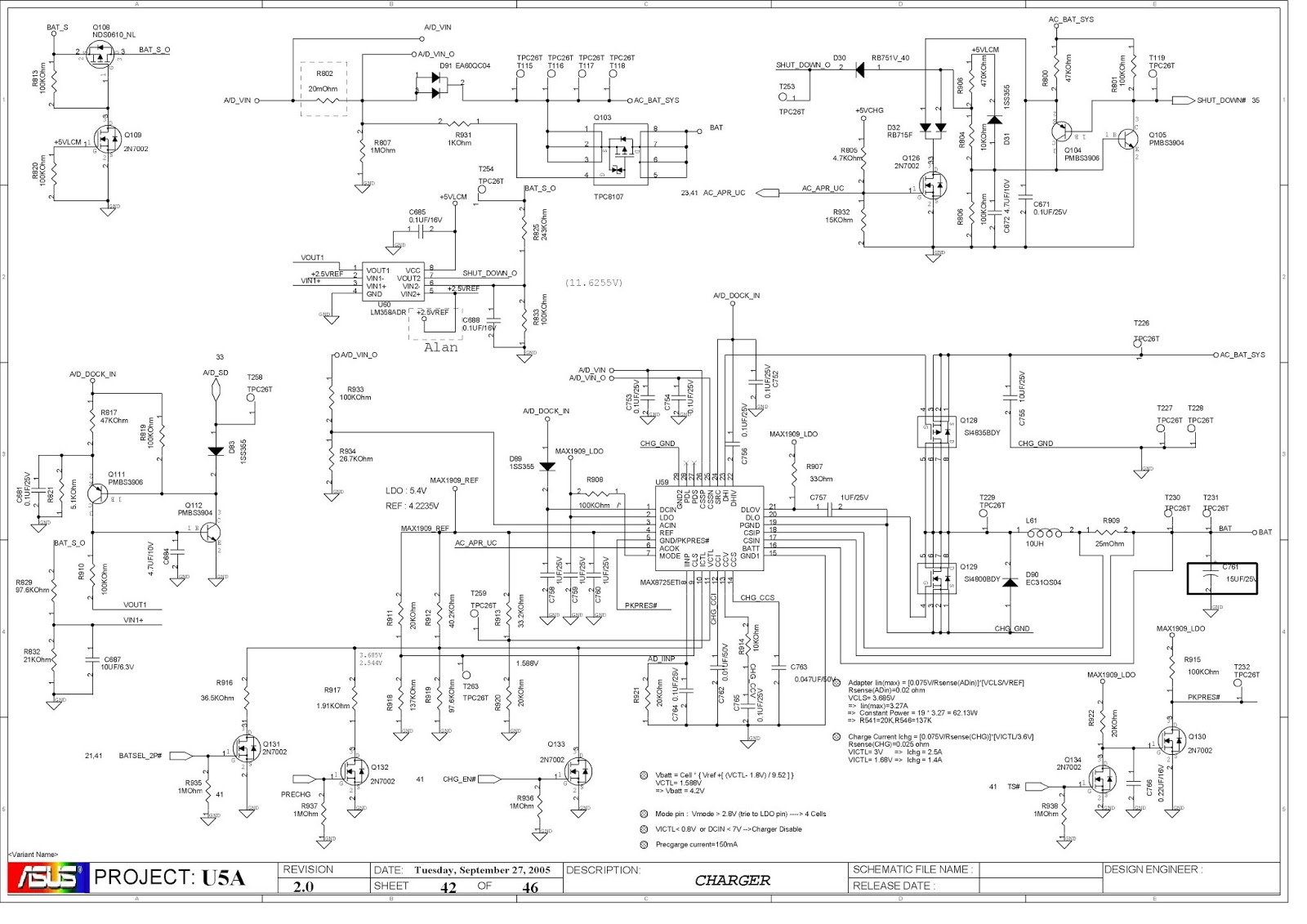 Esquema Elétrico: ASUS U5A