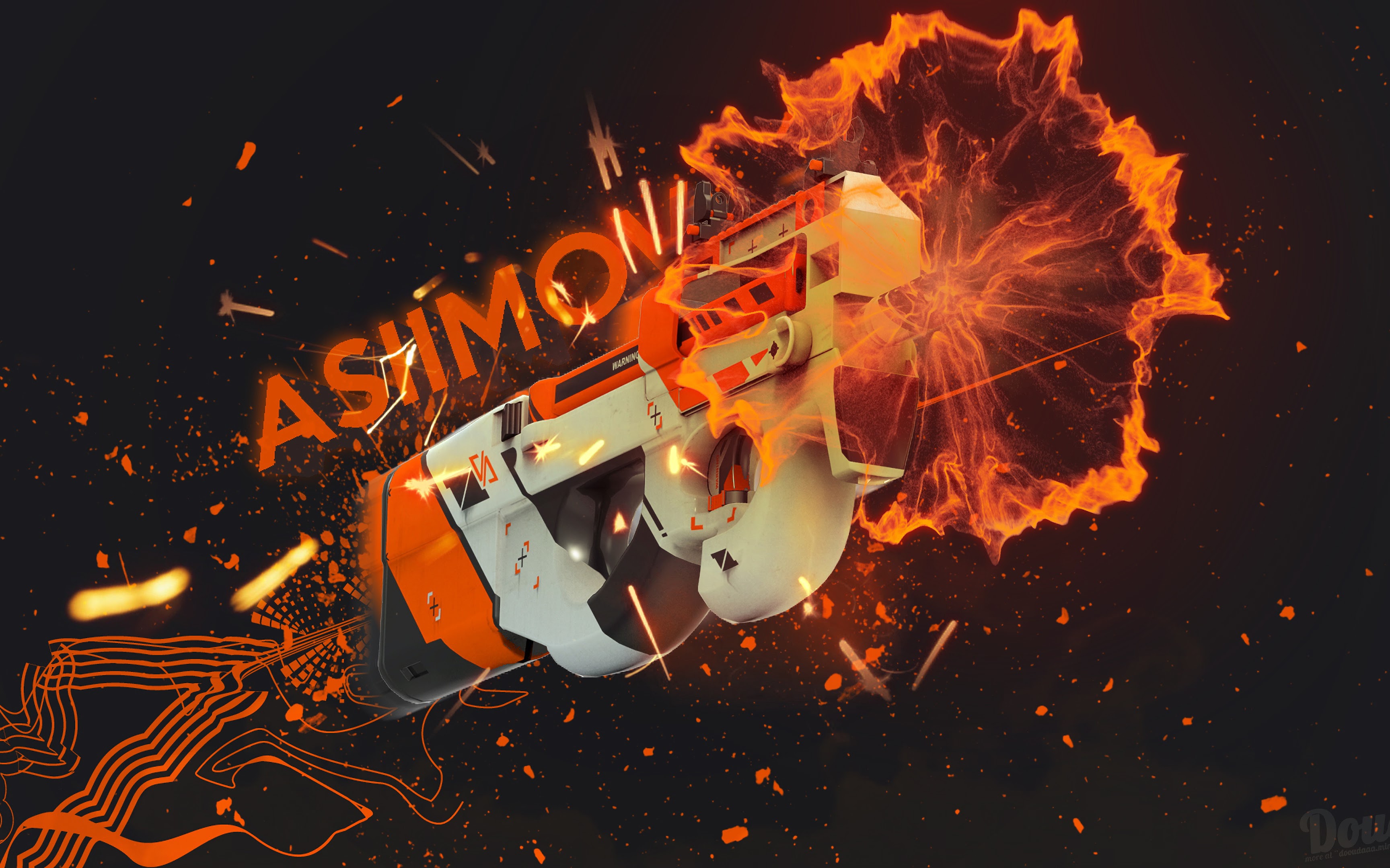 CS:GO, P90, Asiimov, Skin, 4K, 3840x2160, #10 Wallpaper iPhone Phone