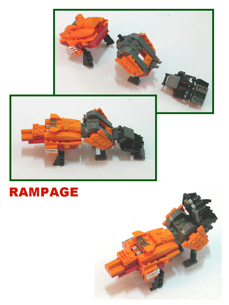 Alanyuppie's LEGO Transformers: LEGO Predaking Instruction Part 3 - Rampage
