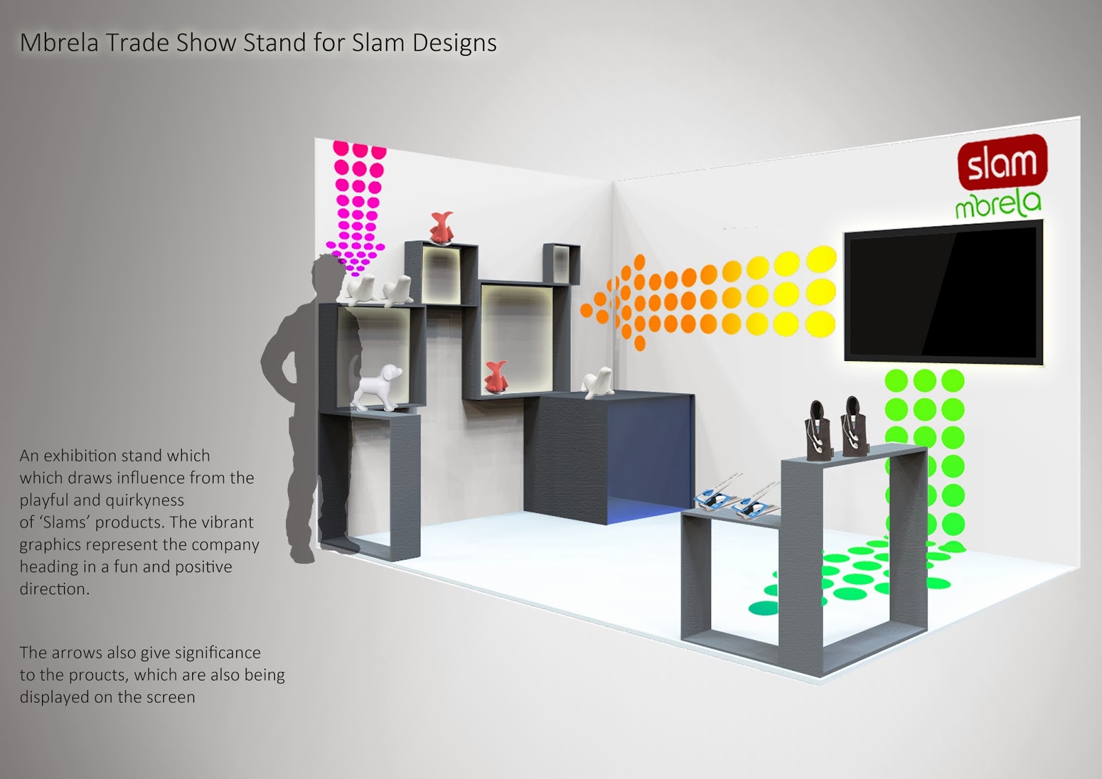 .: Mbrela exhibition stand to showcase 'Slam!' Products - 2 day project