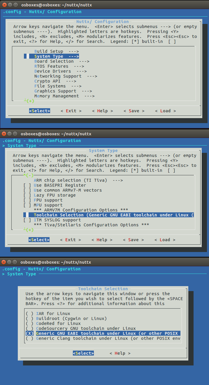 Running Nuttx RTOS on EK-TM4C123GXL