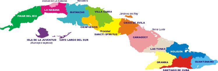 Mapa político de cuba