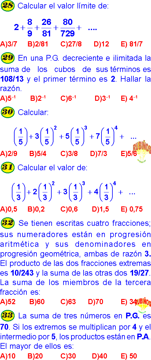 PROGRESIONES GEOMÉTRICAS PROBLEMAS RESUELTOS PDF
