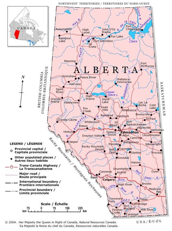 Map of Canada Regional City in the Wolrd: Alberta Map Regional ...