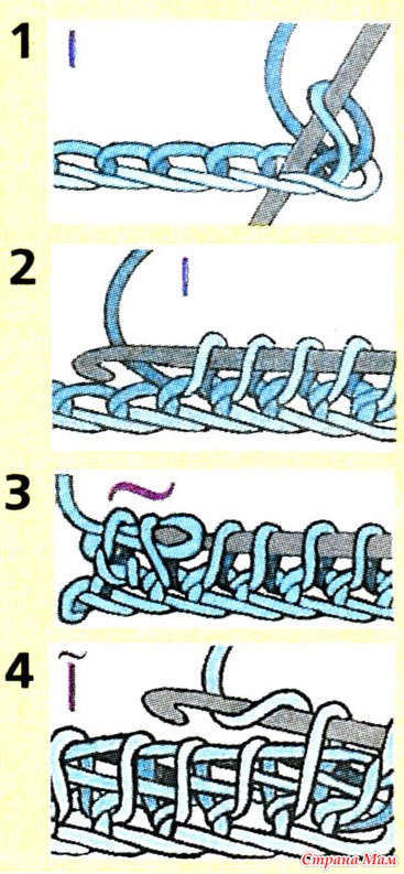 Ergahandmade: Tunisian Crochet Flowers + Diagrams + Step By Step + Video