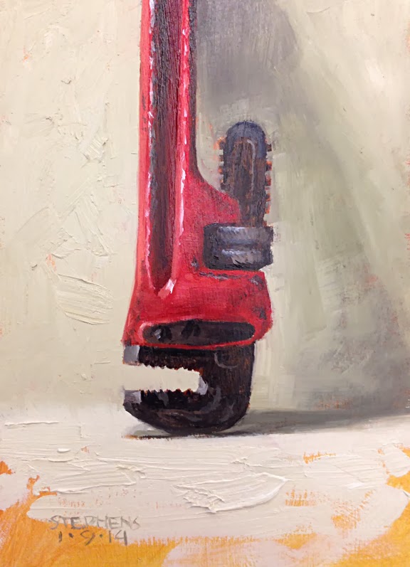 Daily Painting: pipe wrench 5x7