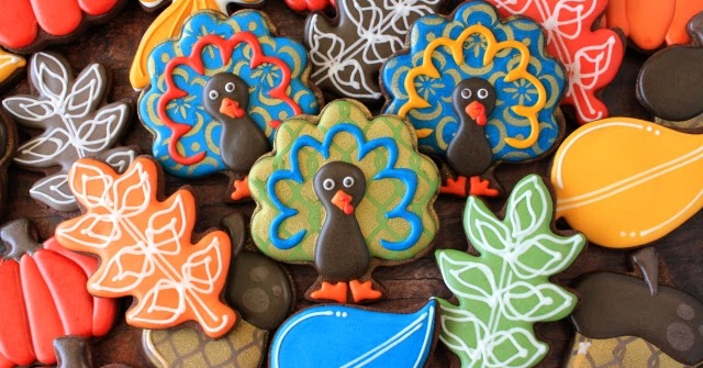 Stenciled Turkey Cookies