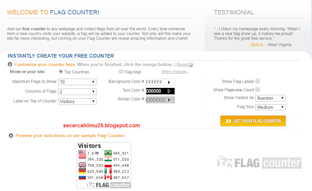 Cara Memasang Flag Counter Pada Wordpress - Biologizone