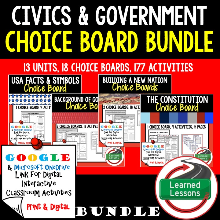 Civics and Government Mega Bundle, Civics Curriculum - Learned Lessons ...