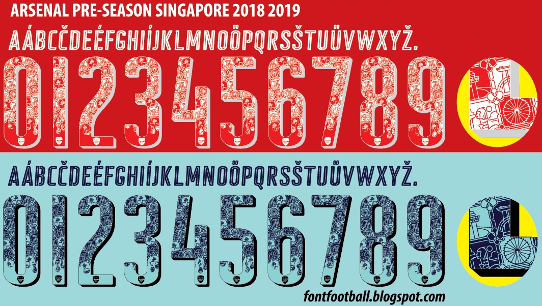 FONT FOOTBALL: Font Vector Arsenal (SPECIAL NUMBERS) Pre-Season ...