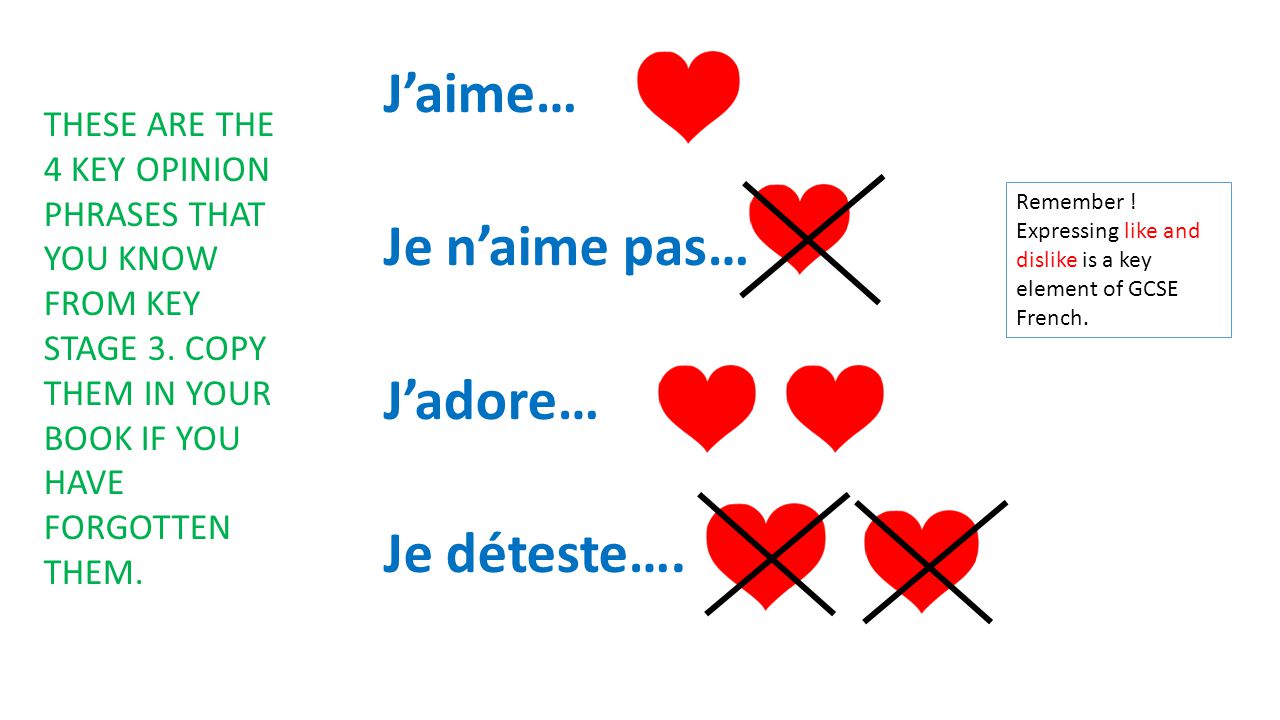 GALLARDO MAIS - Français: J'aime, je n'aime pas...