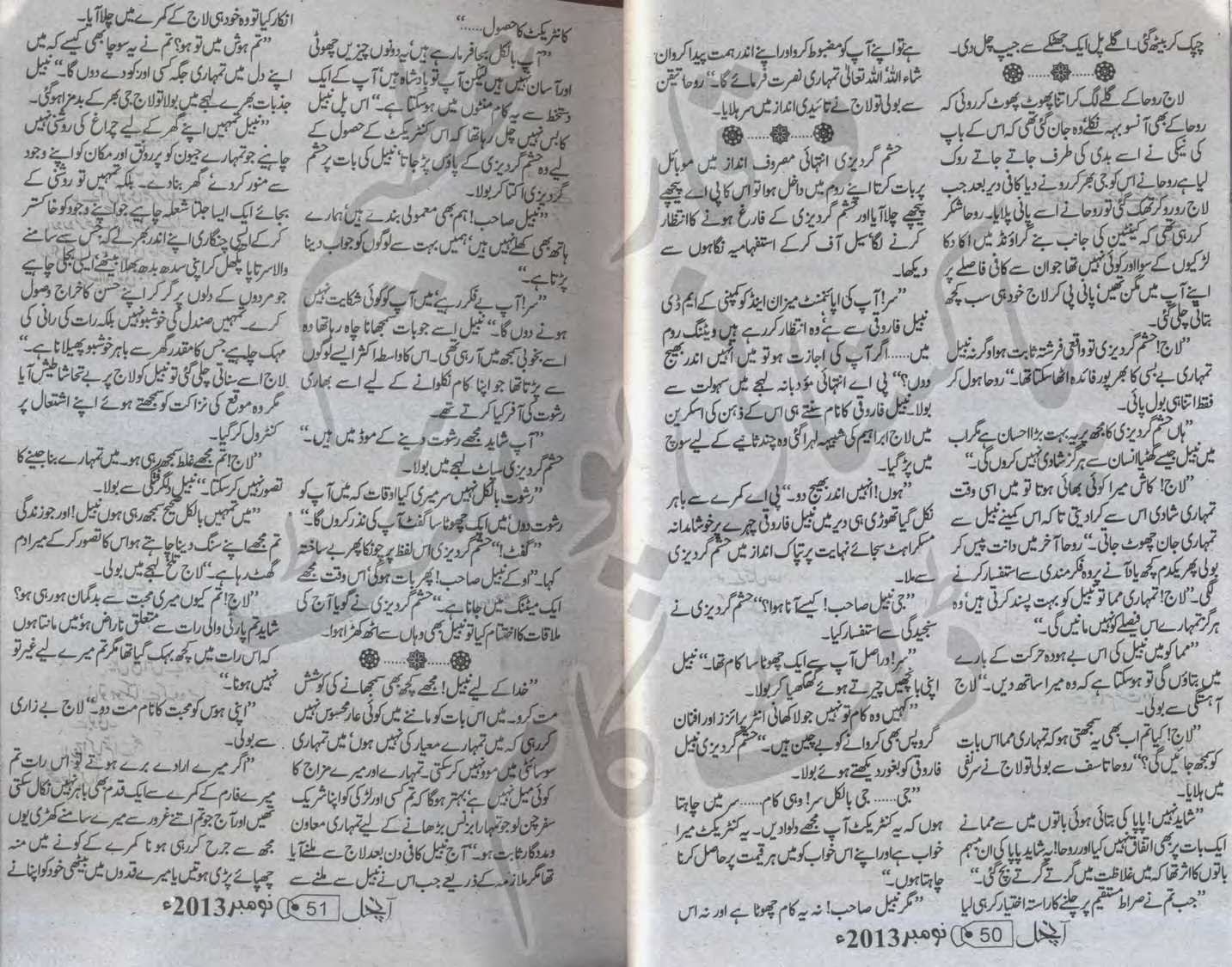 Free Urdu Digests: Aanchal Digest November 2013 Online Reading.