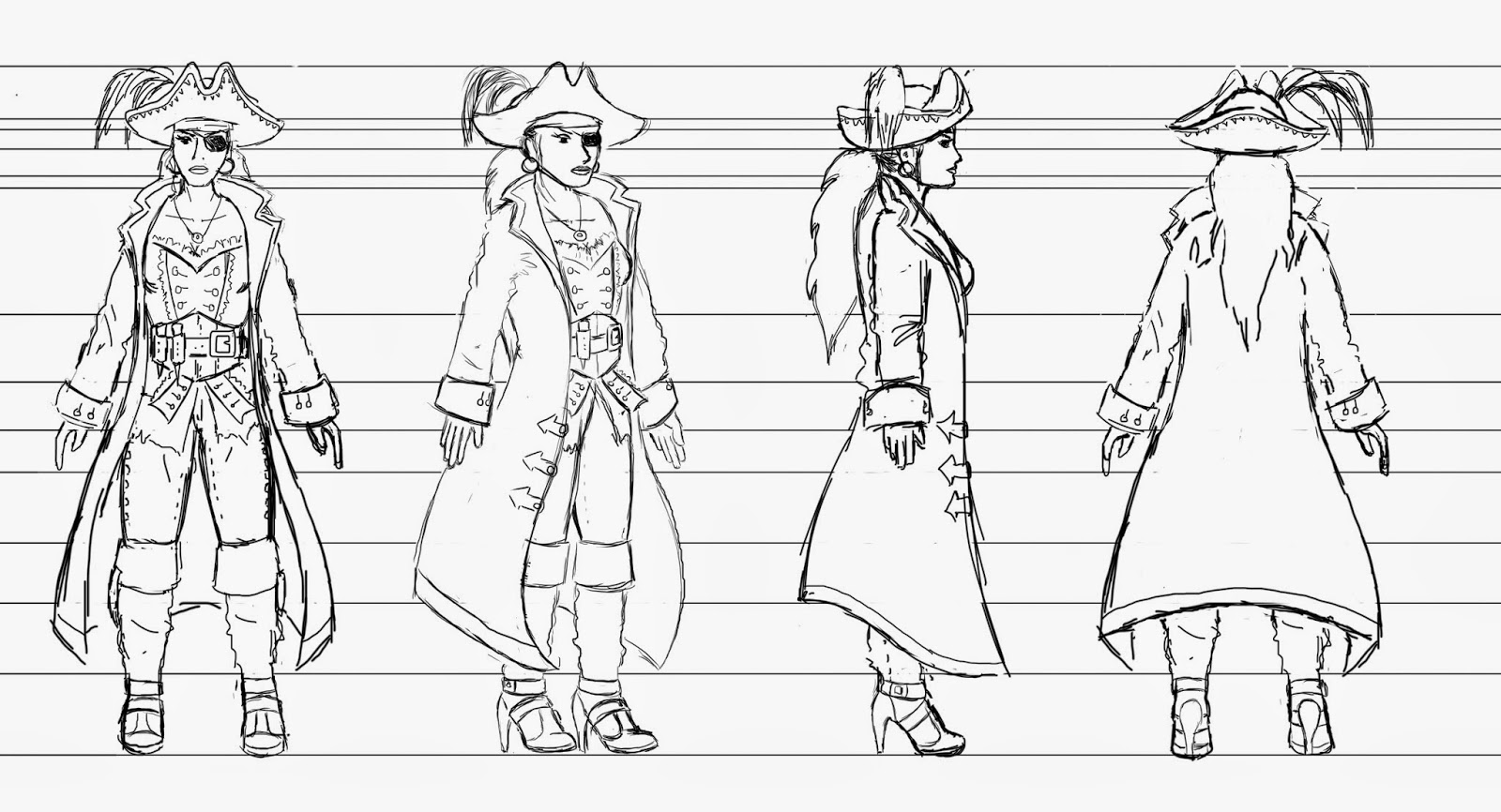 Danika Sincennes: personnage réaliste - design et model sheet