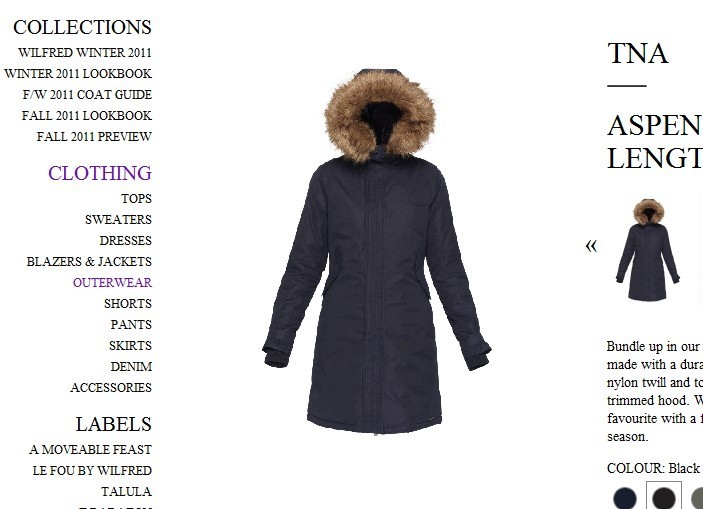 Slow Island: SOLD Aritzia TNA Parka Brand New with original tag