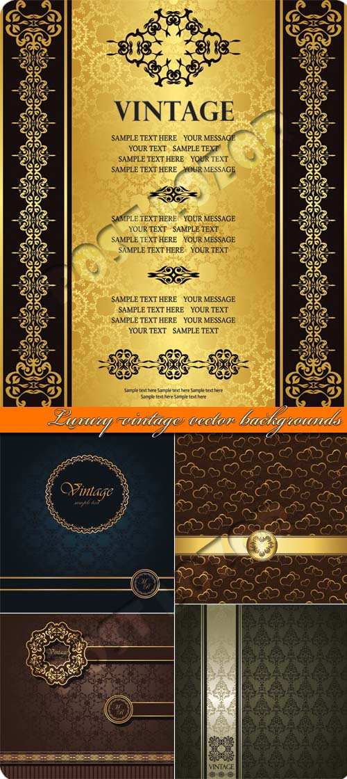 Luxury vintage vector backgrounds Set 01 - Seni Rupa