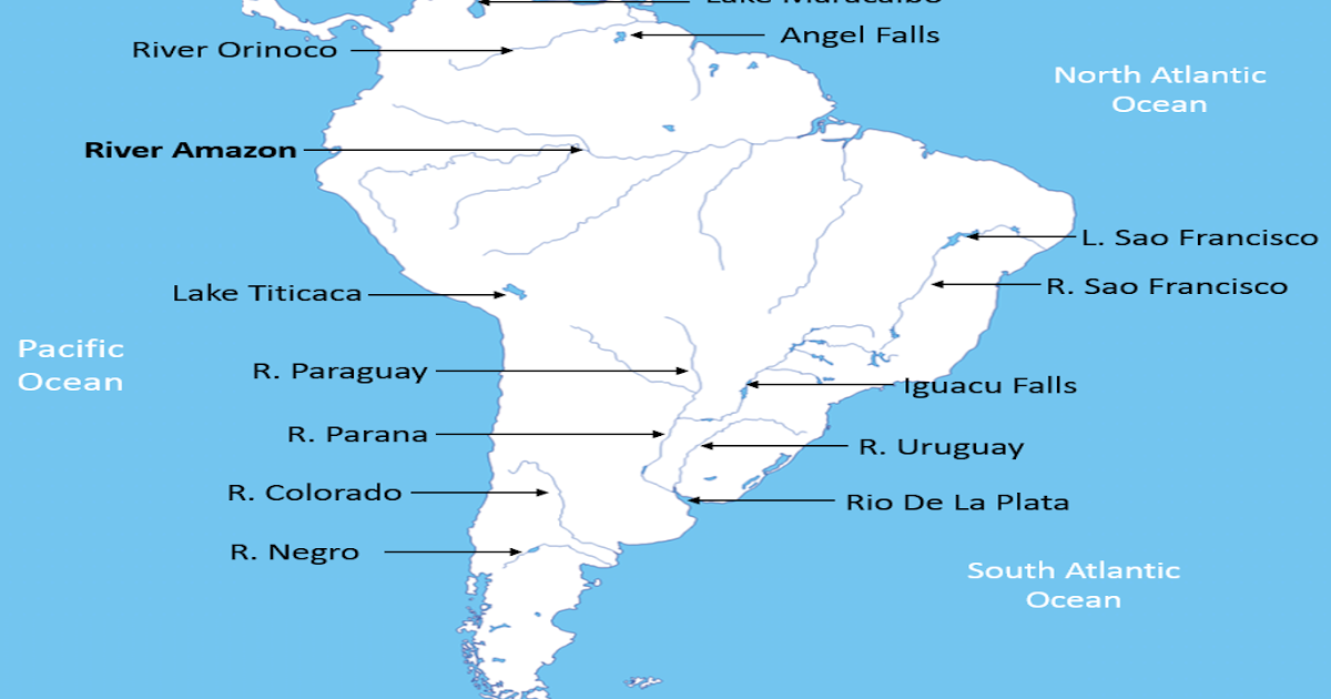 South America Map showing Important Plotting with Proper Signs and ...