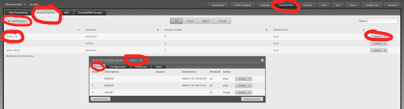Integration stuff: Ubiquiti EdgeRouter Firewall Rule Configuration example