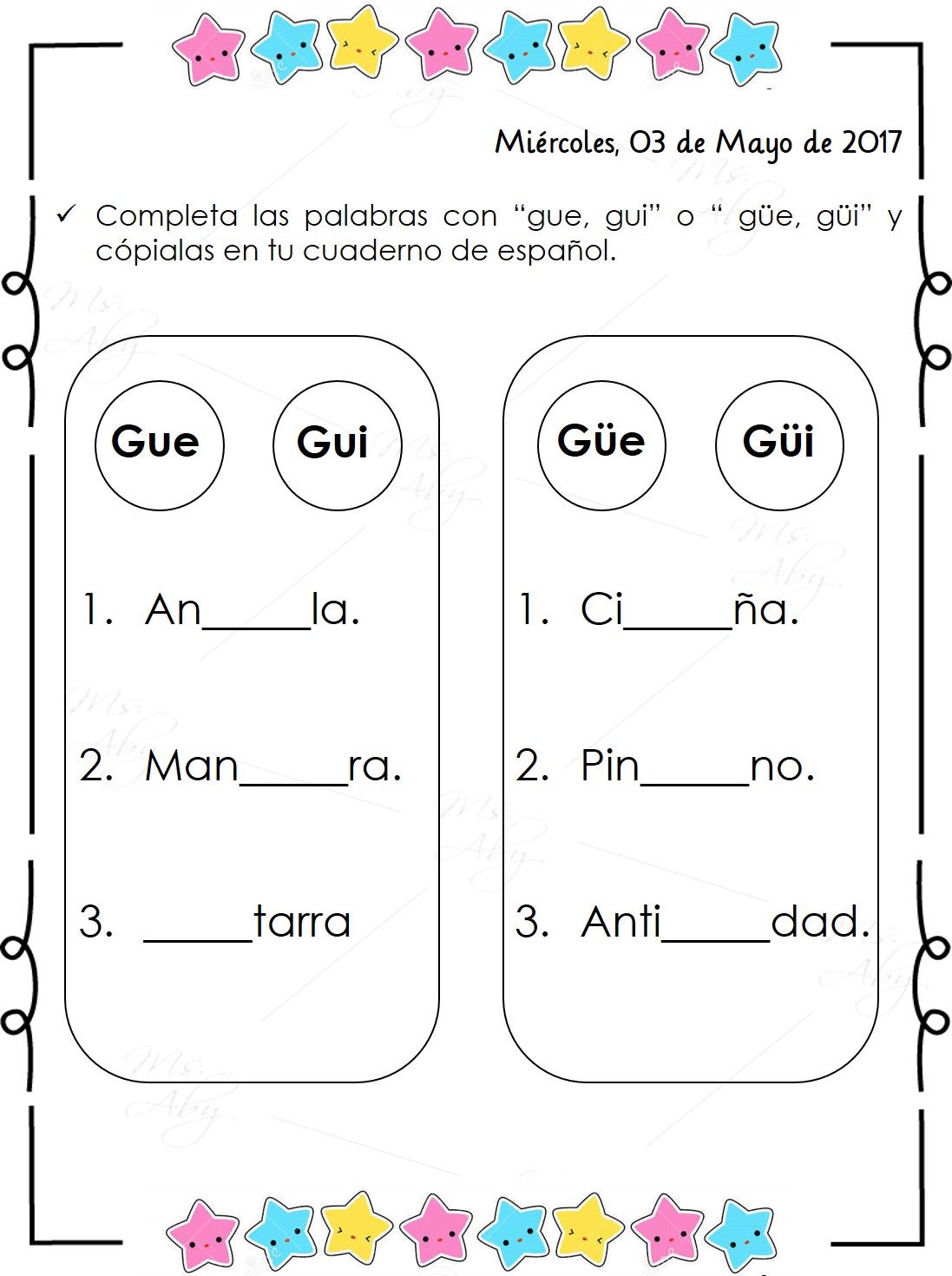 `: Tareas de Kindergarten
