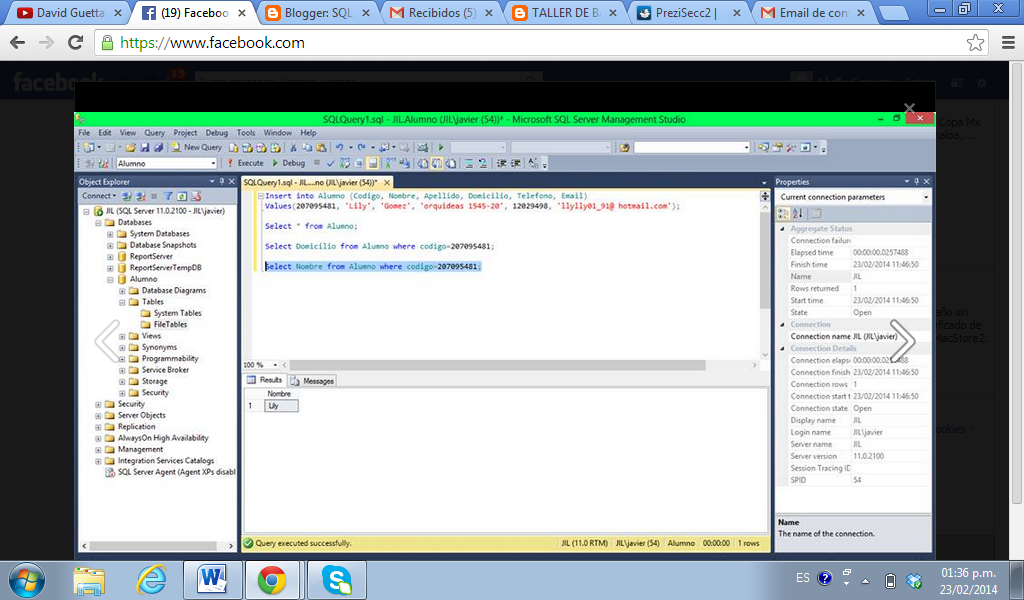 SQL SERVER 2012 - PANTALLAZOS DE PRÁCTICA: 2014