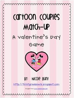 First Grade O.W.L.s: Cartoon Couples Match-Up Game ~ Freebie!